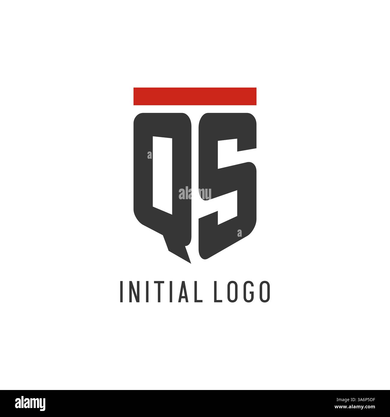 QS initial esport logo with simple shield design style vector graphic ...