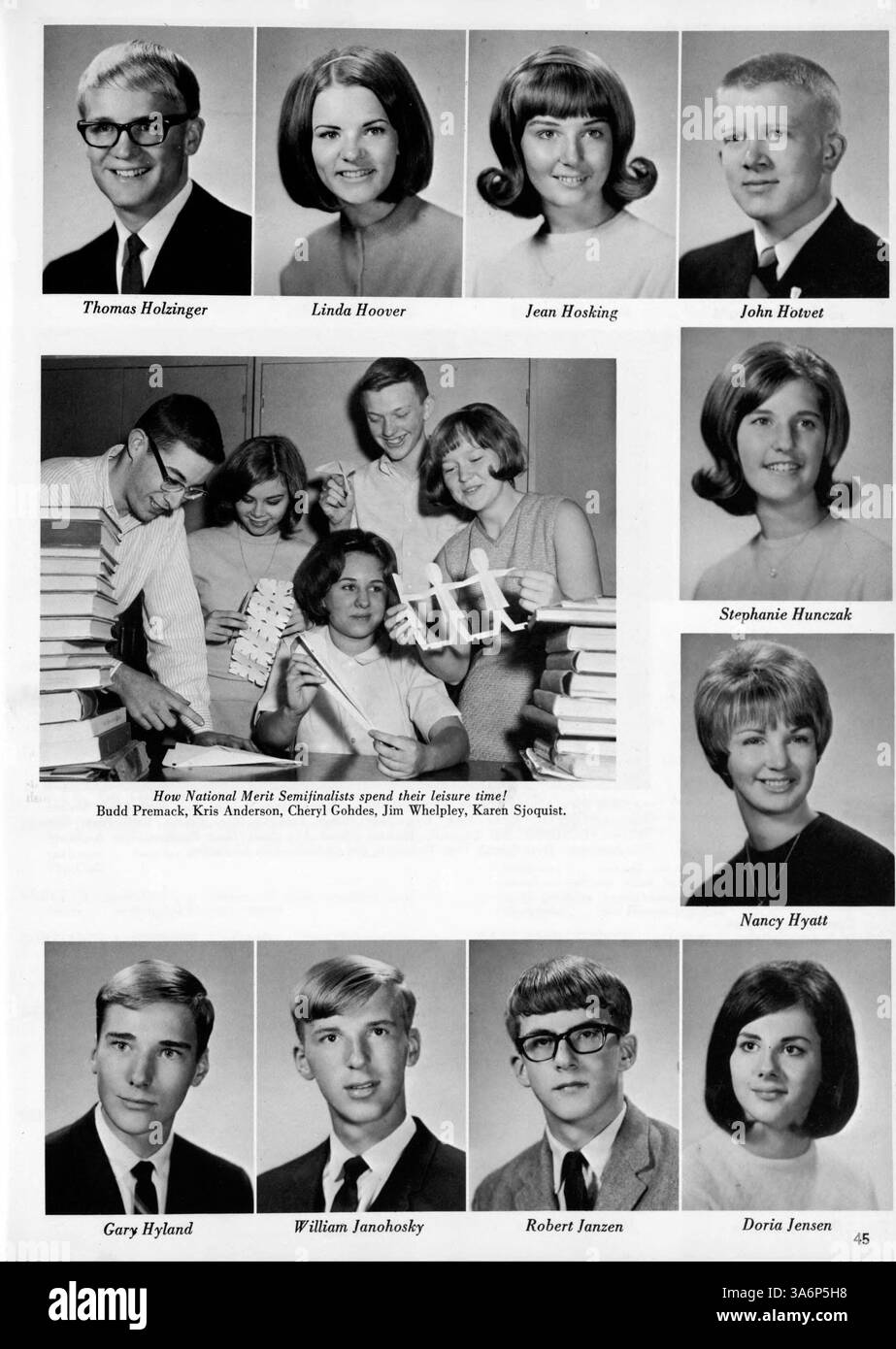 The 1966 southwest high school yearbook Black and White Stock Photos ...