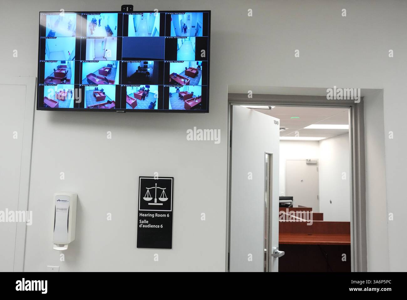 Toronto, Canada. 19th Feb, 2025. A monitor displaying images from ...