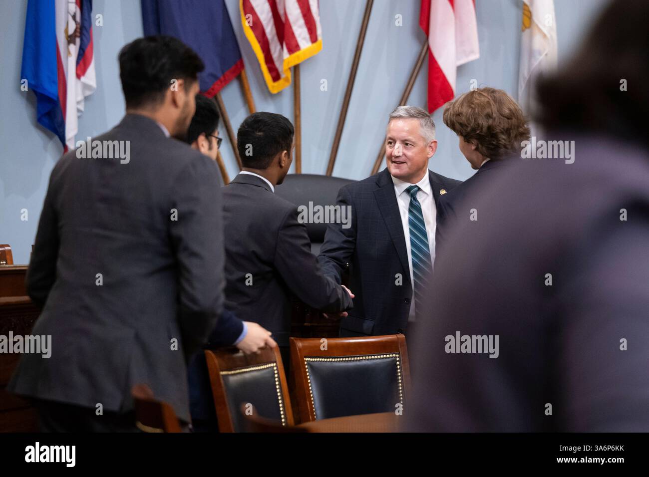 House Natural Resources Committee Chair Bruce Westerman (R-Ark.) greets ...