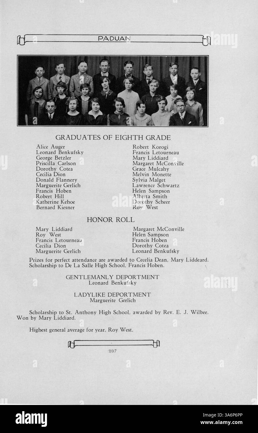 This 1927 'Paduan' yearbook from St. Anthony High School documents the ...