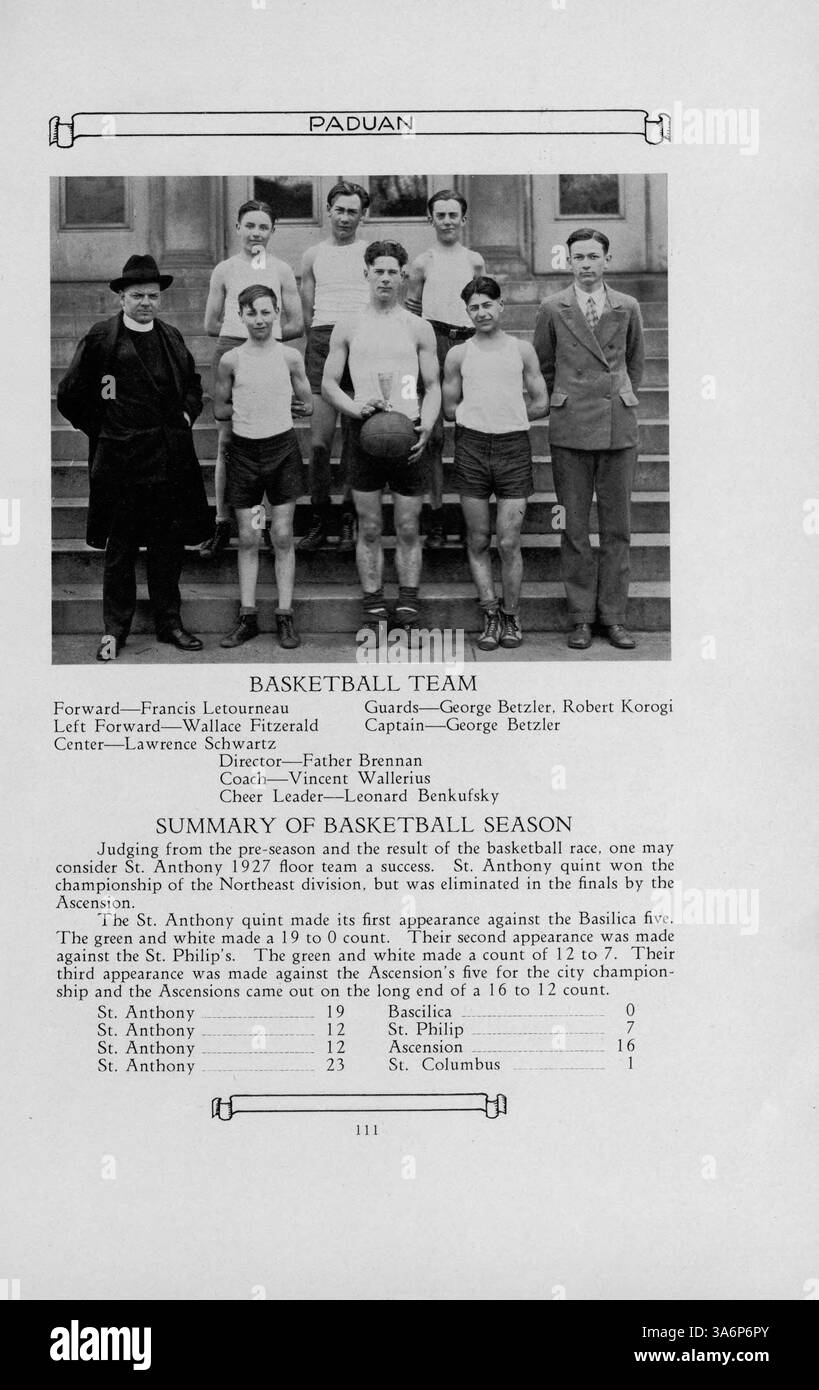 The 1927 'Paduan' yearbook from St. Anthony High School preserves the ...