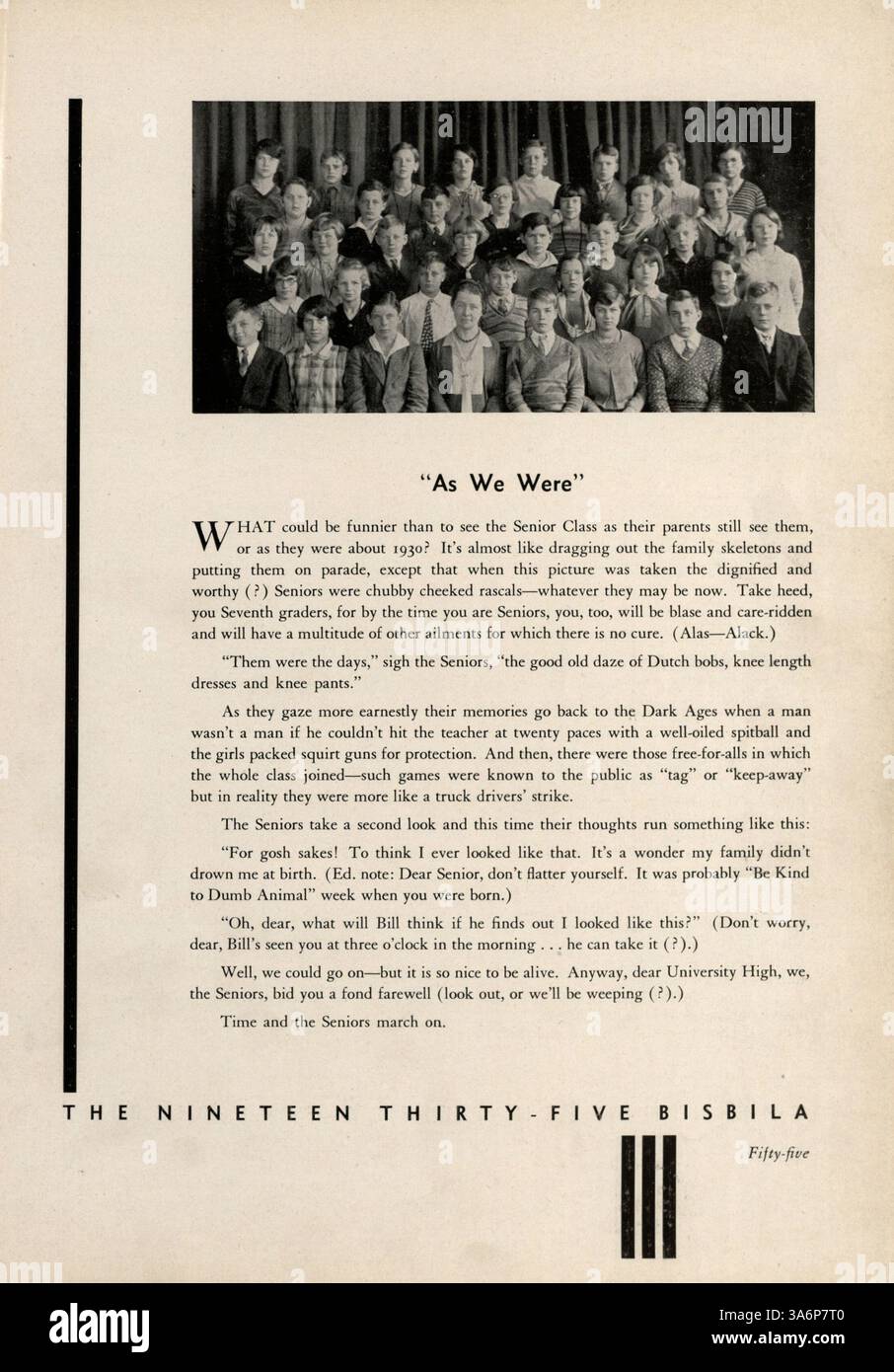 This 1935 yearbook from University High features student portraits ...