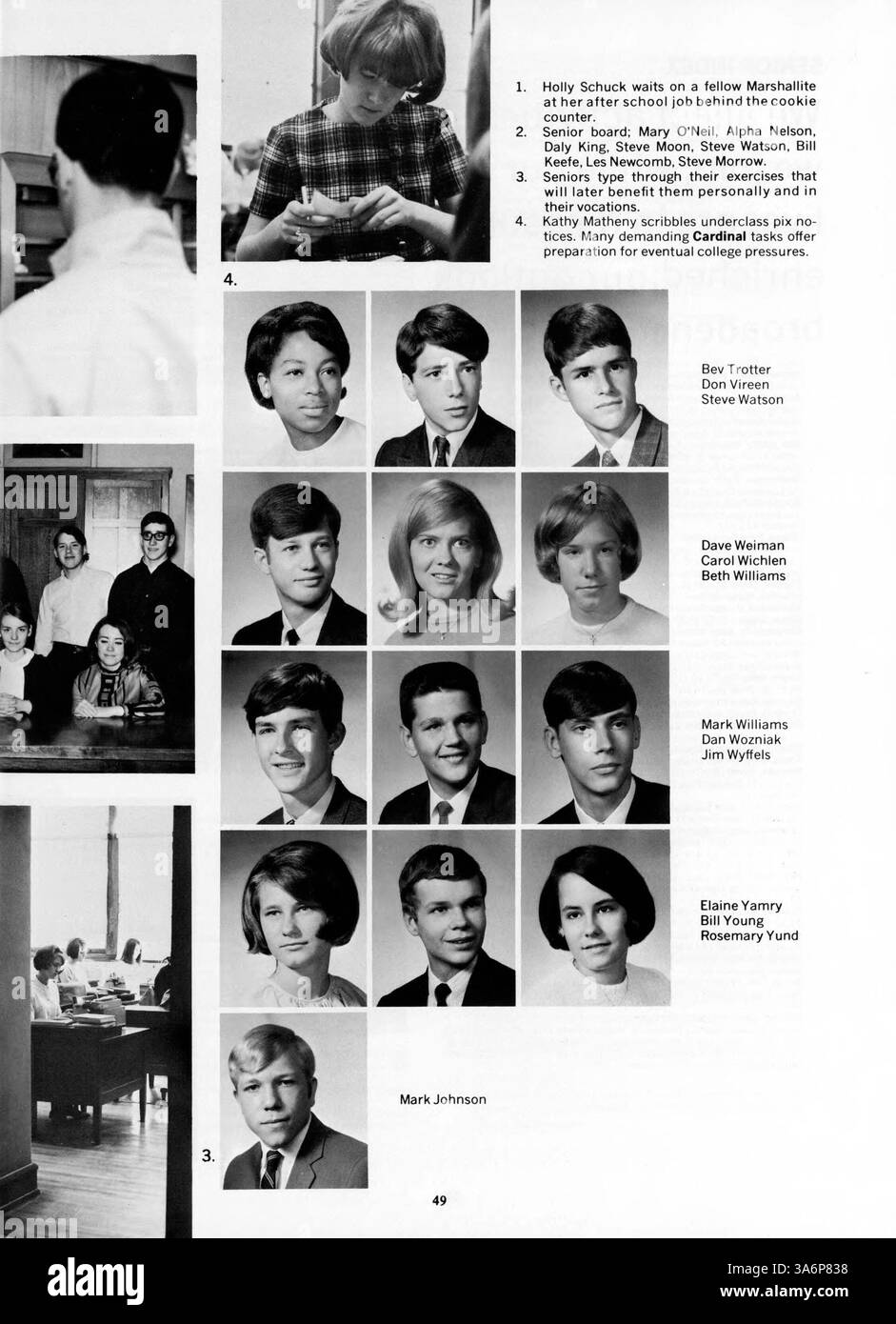 This high school yearbook, '1968 Cardinal,' documents Marshall High School’s 1967-1968 school ...