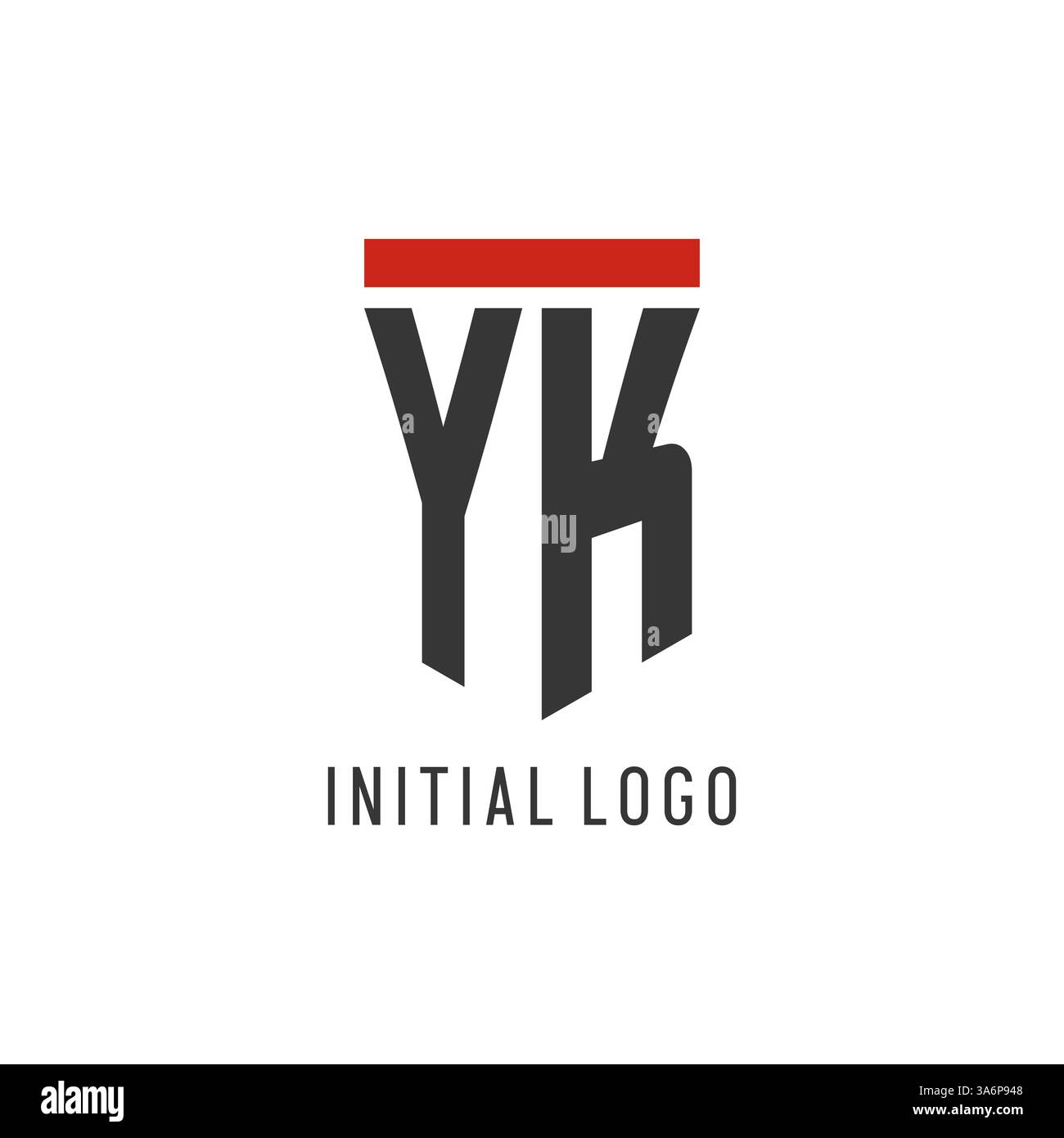 YK initial esport logo with simple shield design style vector graphic ...