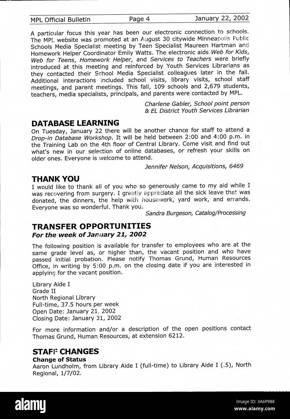 The Minneapolis Public Library's weekly bulletin from 2002, delivering ...