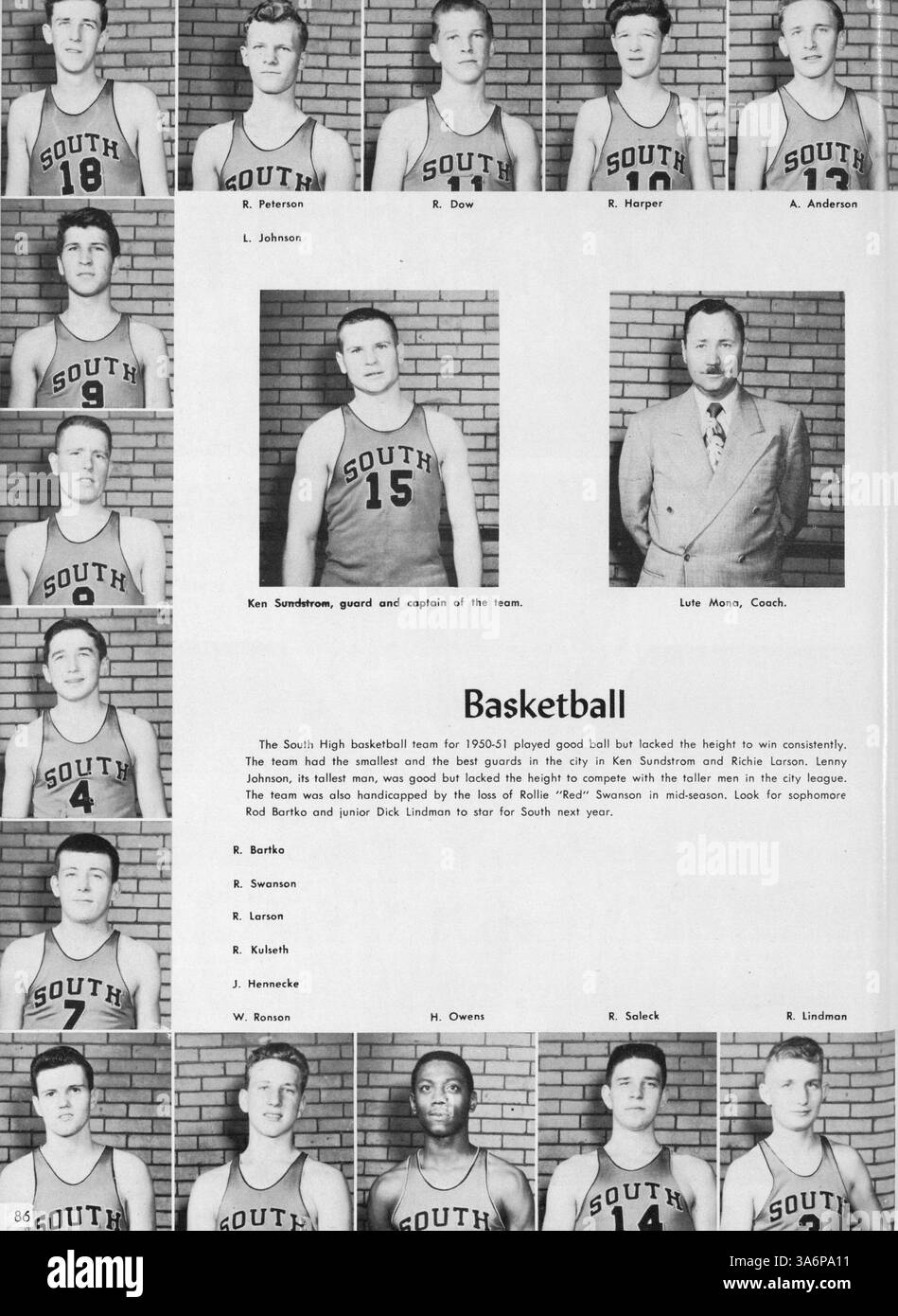 The 'Tiger' yearbook from South High School, 1951, serves as a ...