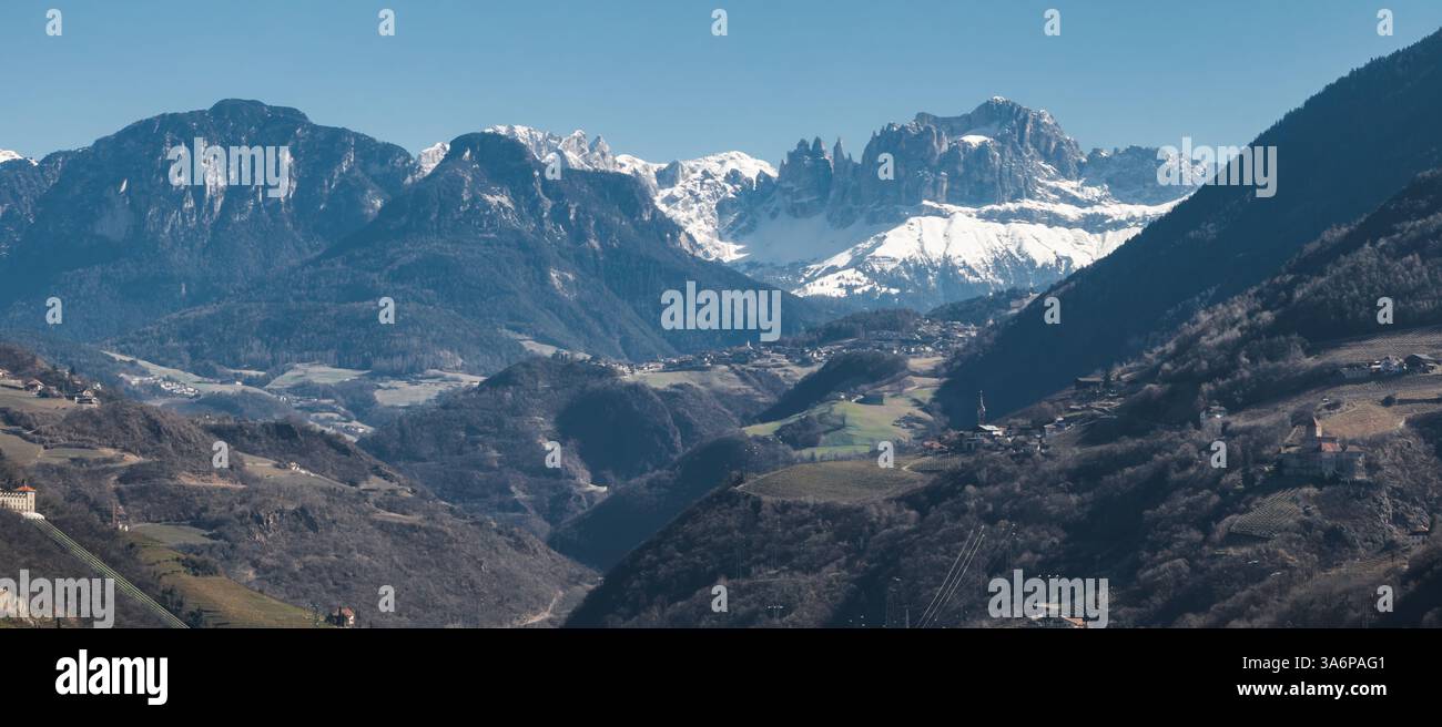 Aerial View of Dolomites and Villages Near Bolzano, Italy Stock Photo ...