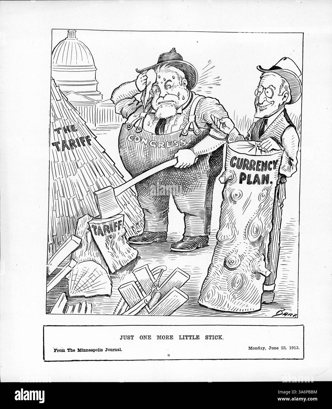 A political cartoon from 1913 depicts President Wilson addressing ...