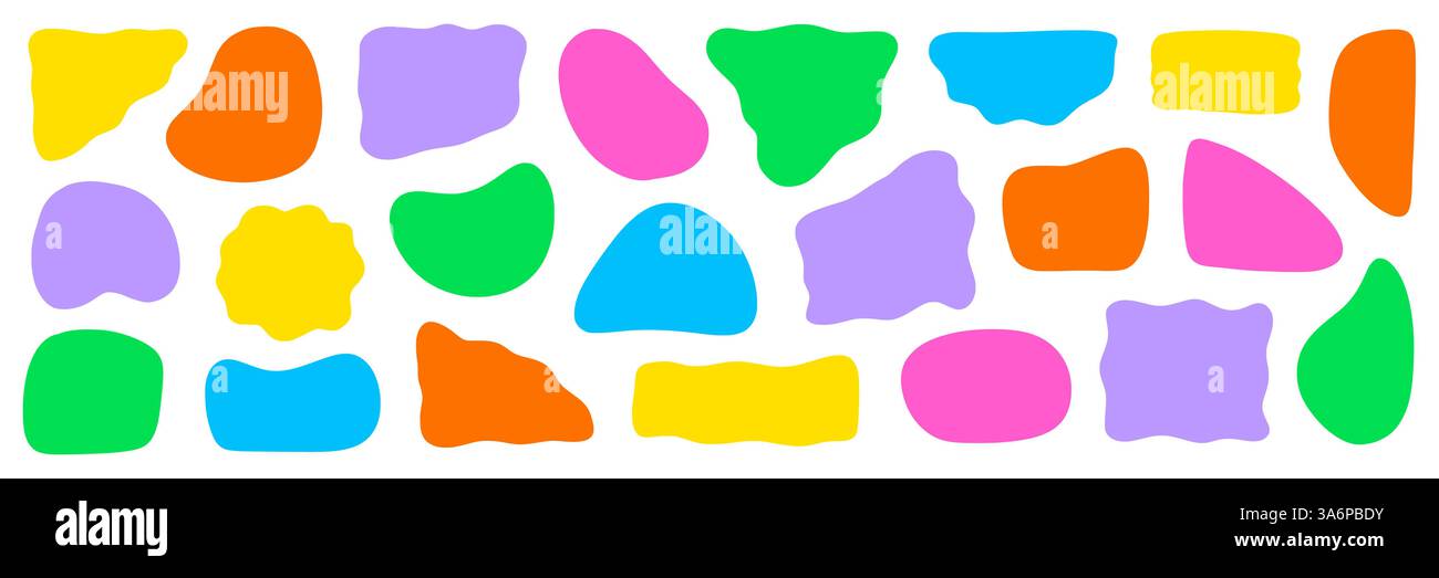 Abstract organic shape round irregular form set. Liquid organic blob ...