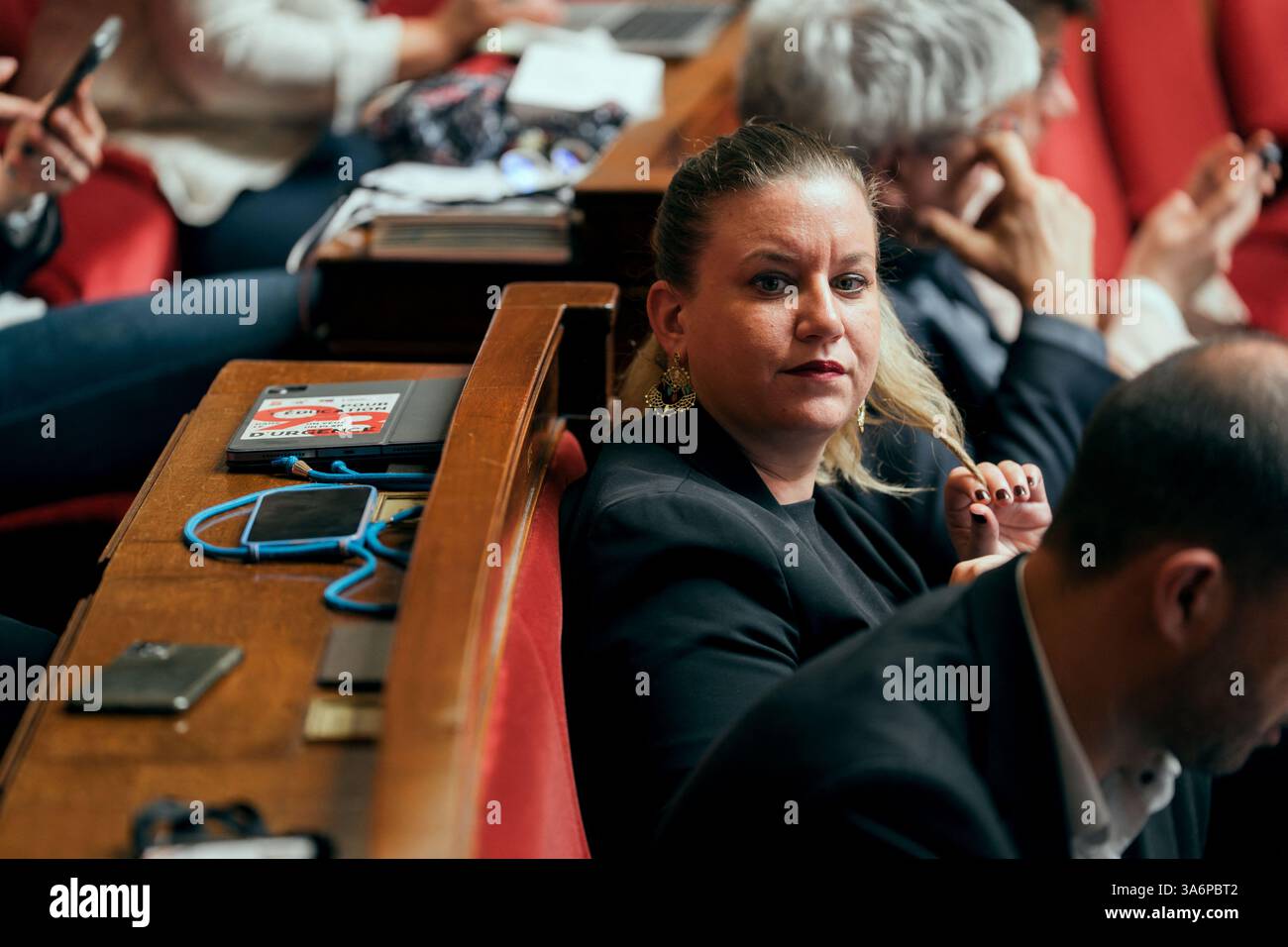 Paris, France. 25th Mar, 2025. Mathilde Panot during a session of ...