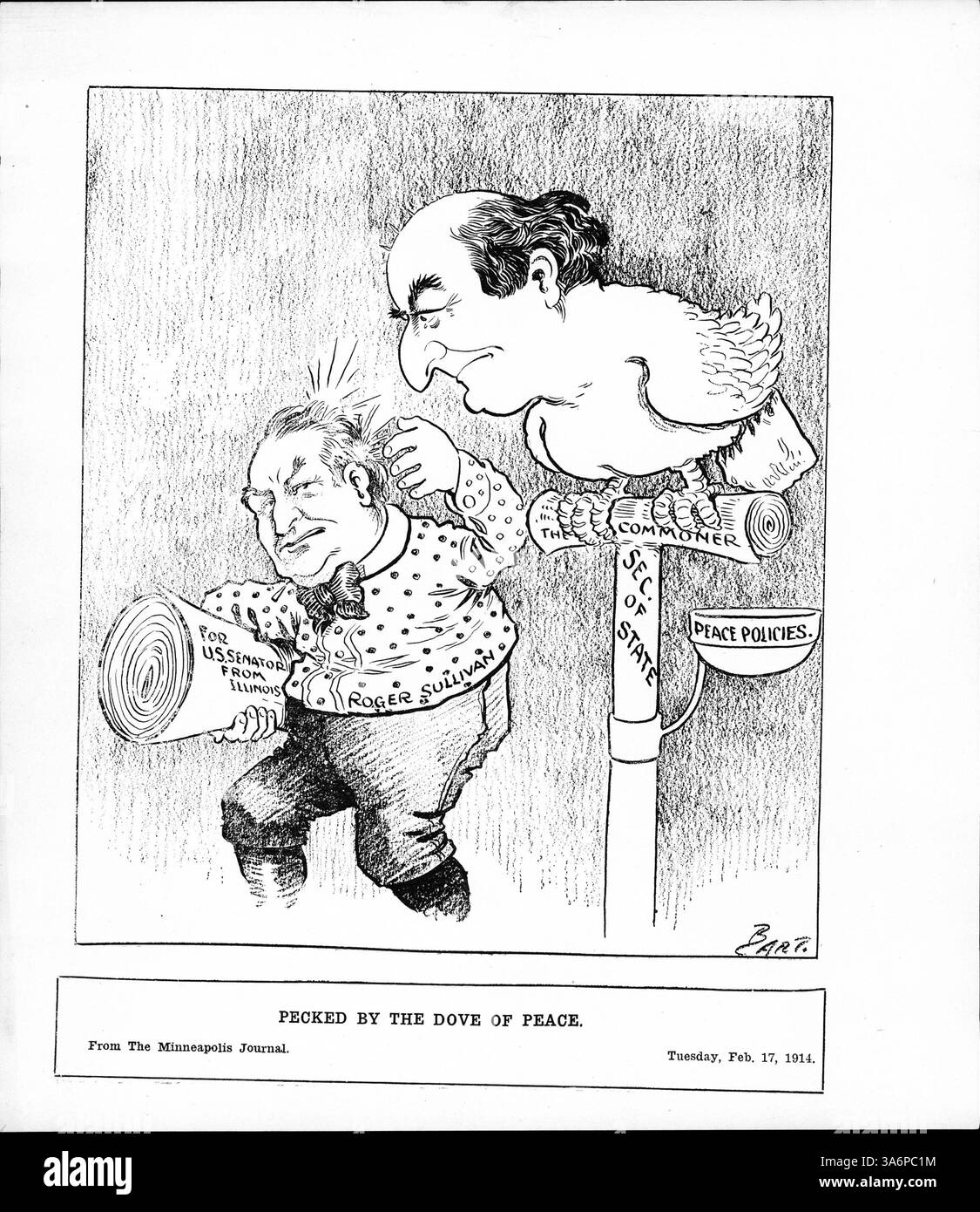 'Pecked By the Dove of Peace' depicts the political conflict between ...