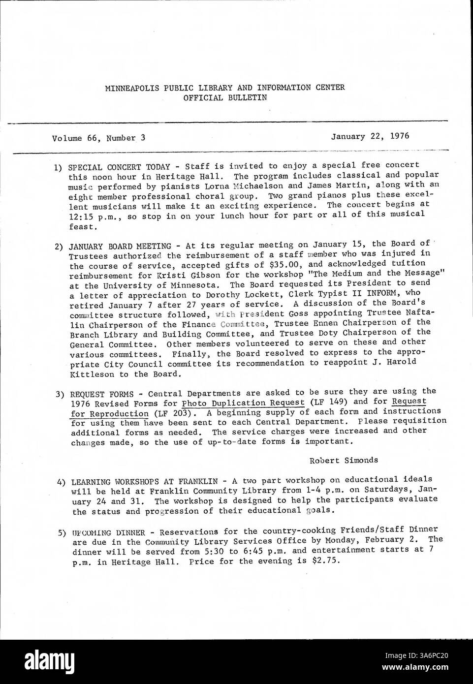 The Minneapolis Public Library's weekly bulletin for staff provides key ...