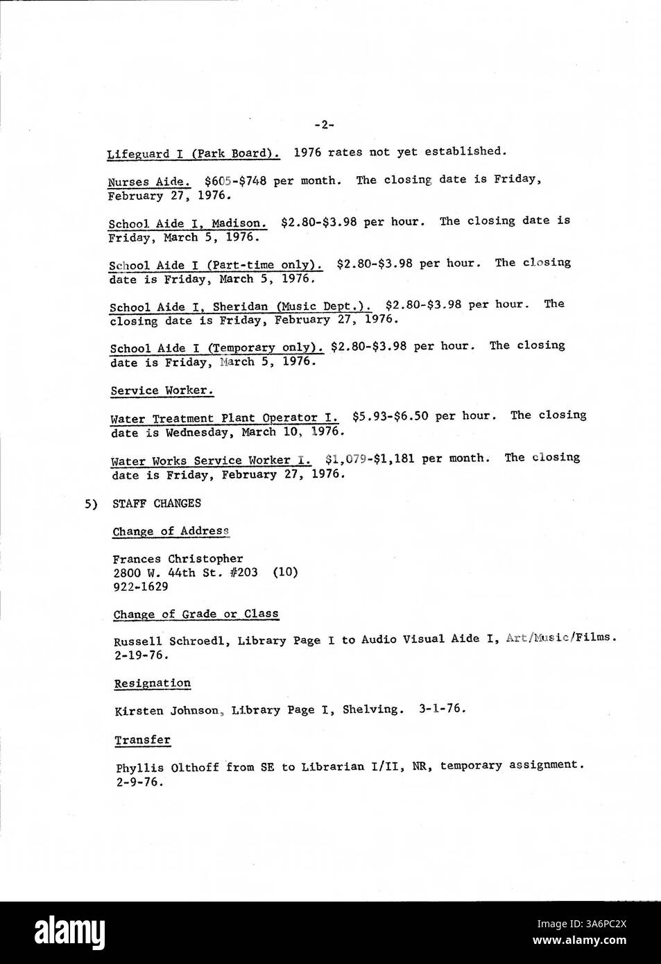 Issued weekly in 1976, this bulletin keeps employees of the Minneapolis ...