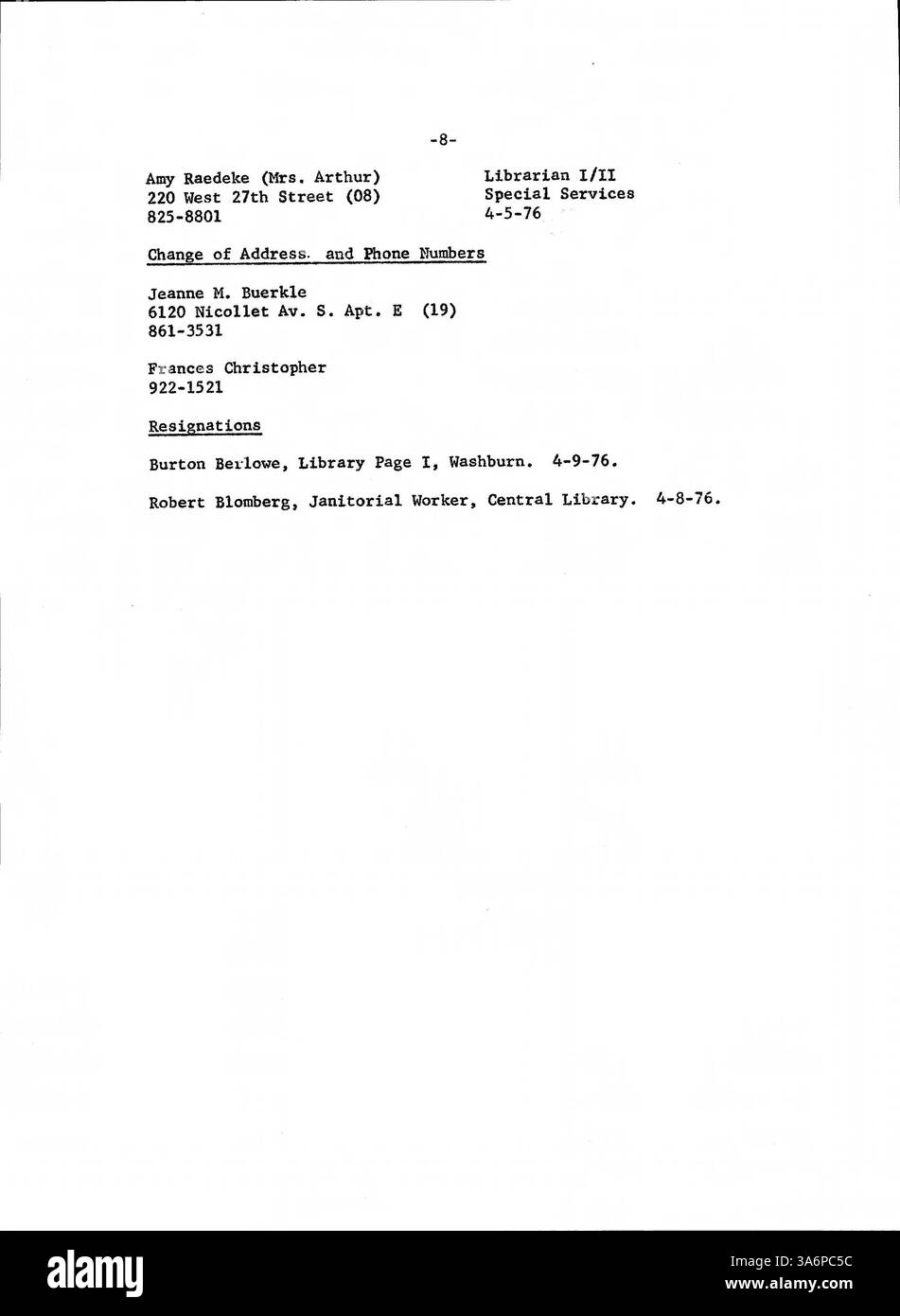 Distributed to minneapolis public library employees in 1976 hi-res ...