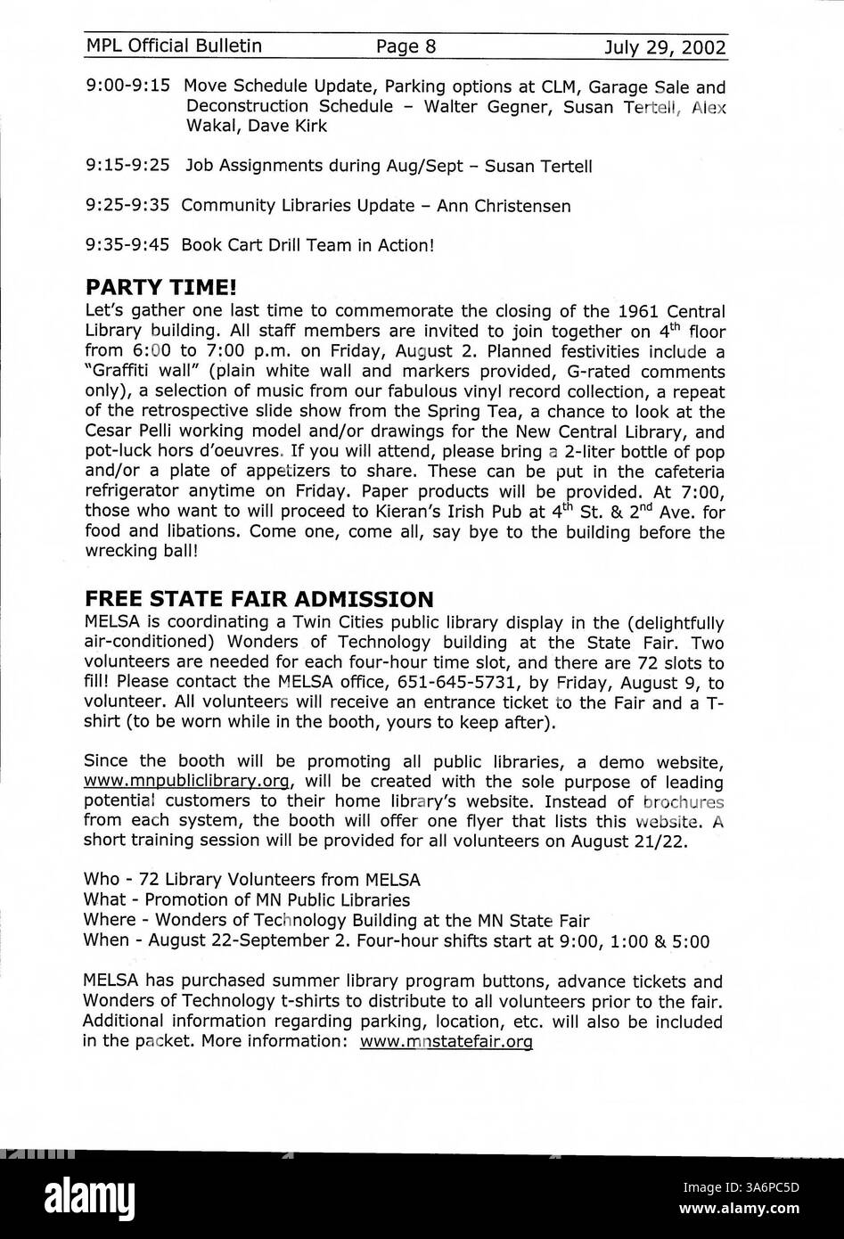 The 2002 Minneapolis Public Library bulletin kept staff informed on ...