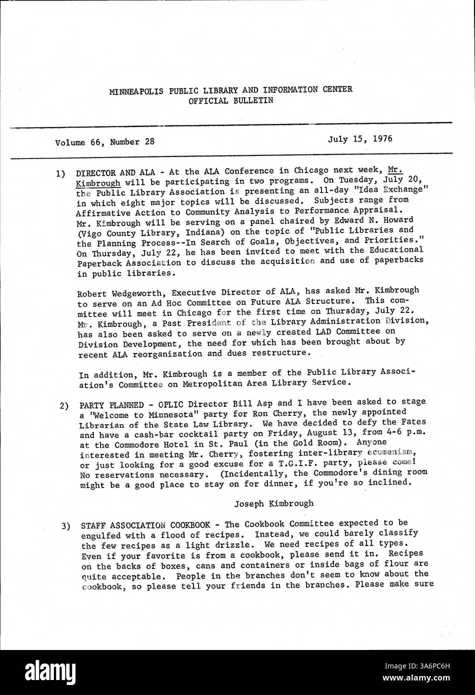 The 1976 Minneapolis Public Library bulletin was a weekly report ...