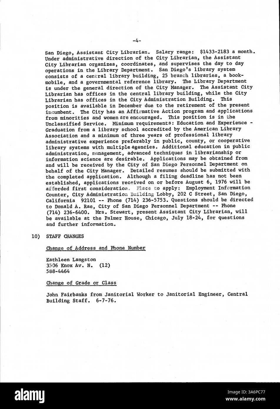 The 1976 Minneapolis Public Library weekly bulletin provided staff with ...