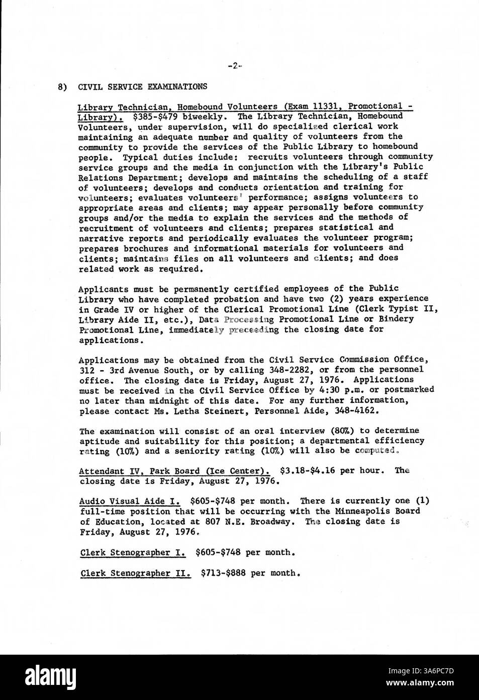 This 1976 bulletin for minneapolis public library employees serv hi-res ...