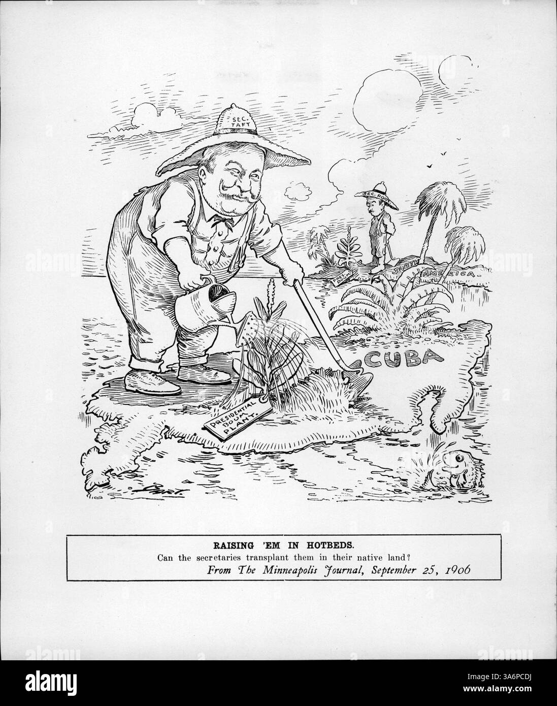 This political cartoon features secretary of war william h taft hi-res ...