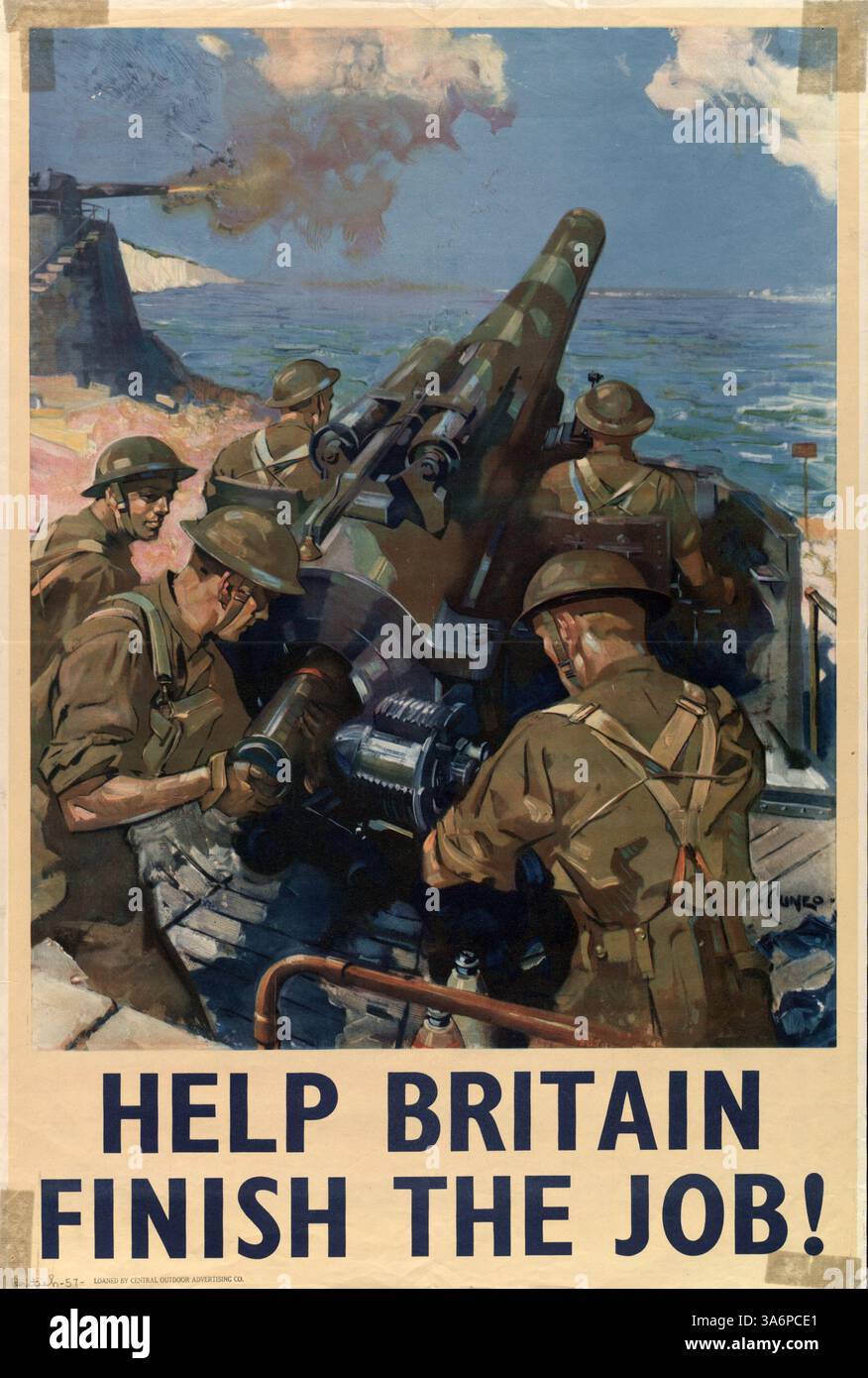 This image depicts soldiers preparing artillery aimed at the ocean, symbolizing the call for ...