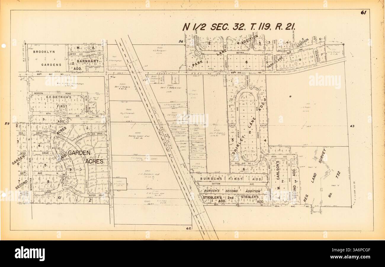 This detailed atlas features maps of brooklyn center hi-res stock ...