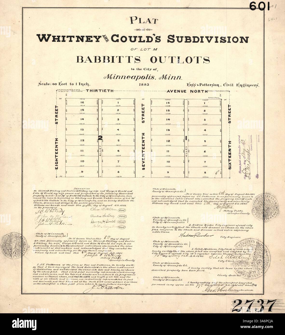 This map details the whitney and goulds subdivision hi-res stock ...
