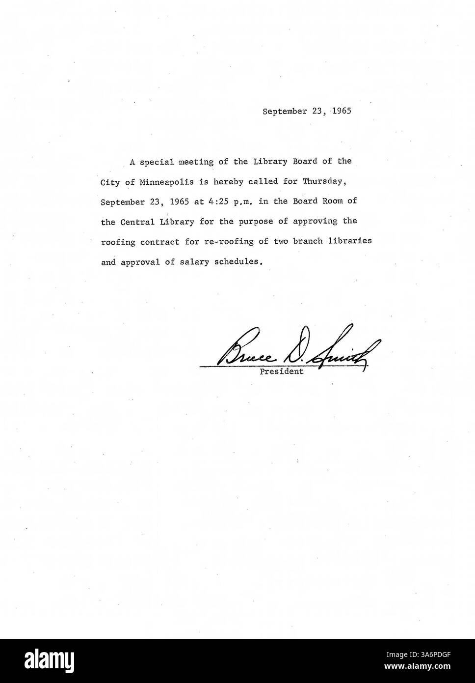 These meeting minutes from the 1965 minneapolis public library b hi-res ...