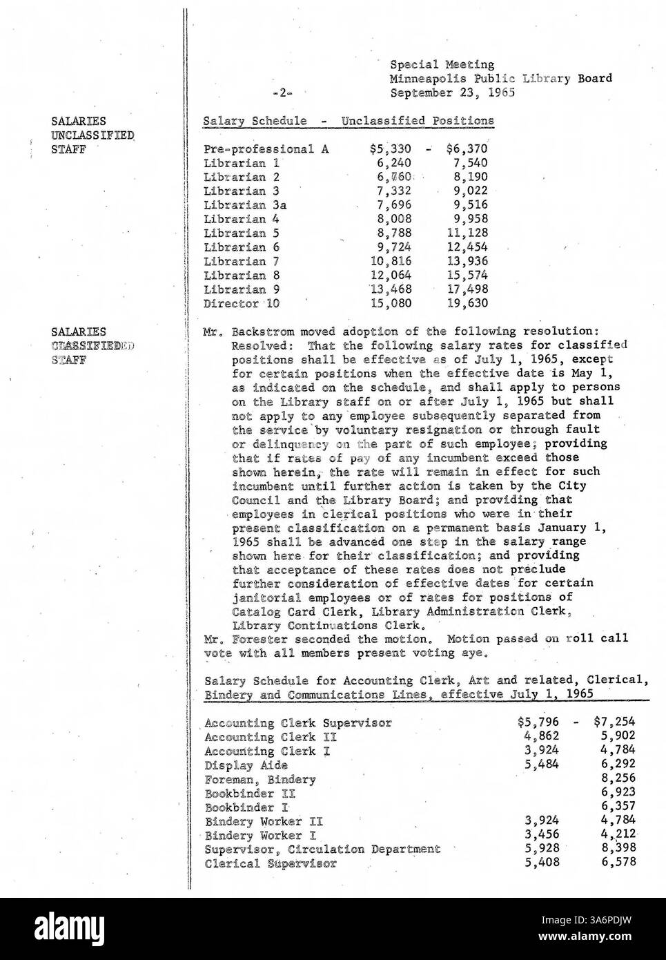 These minutes from 1965 document key decisions of the Minneapolis ...