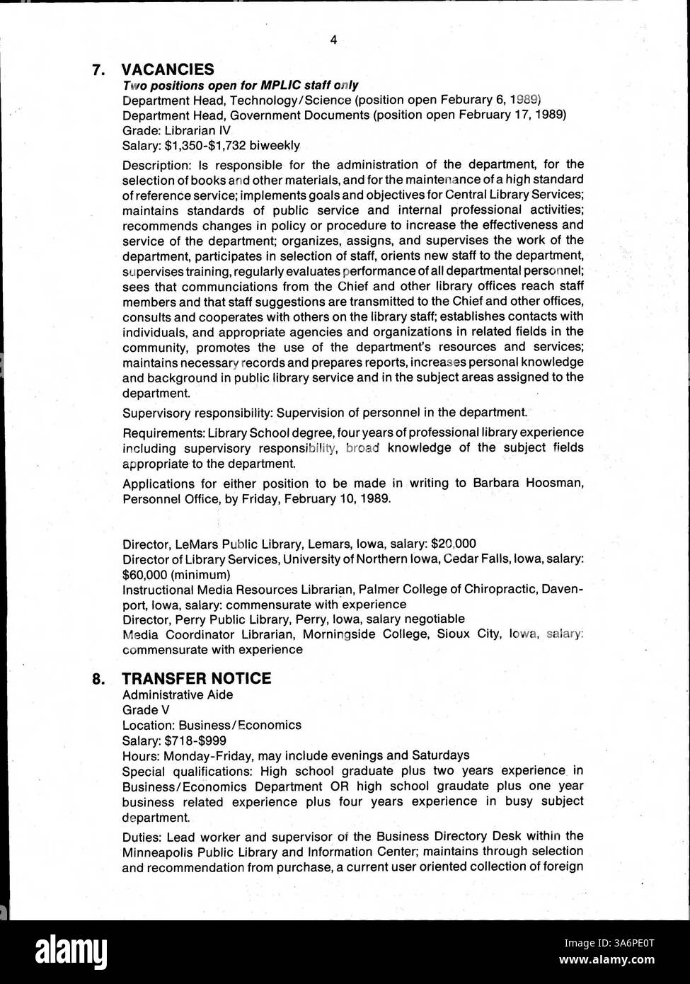 The weekly Minneapolis Public Library Official Bulletin from 1989 was a ...