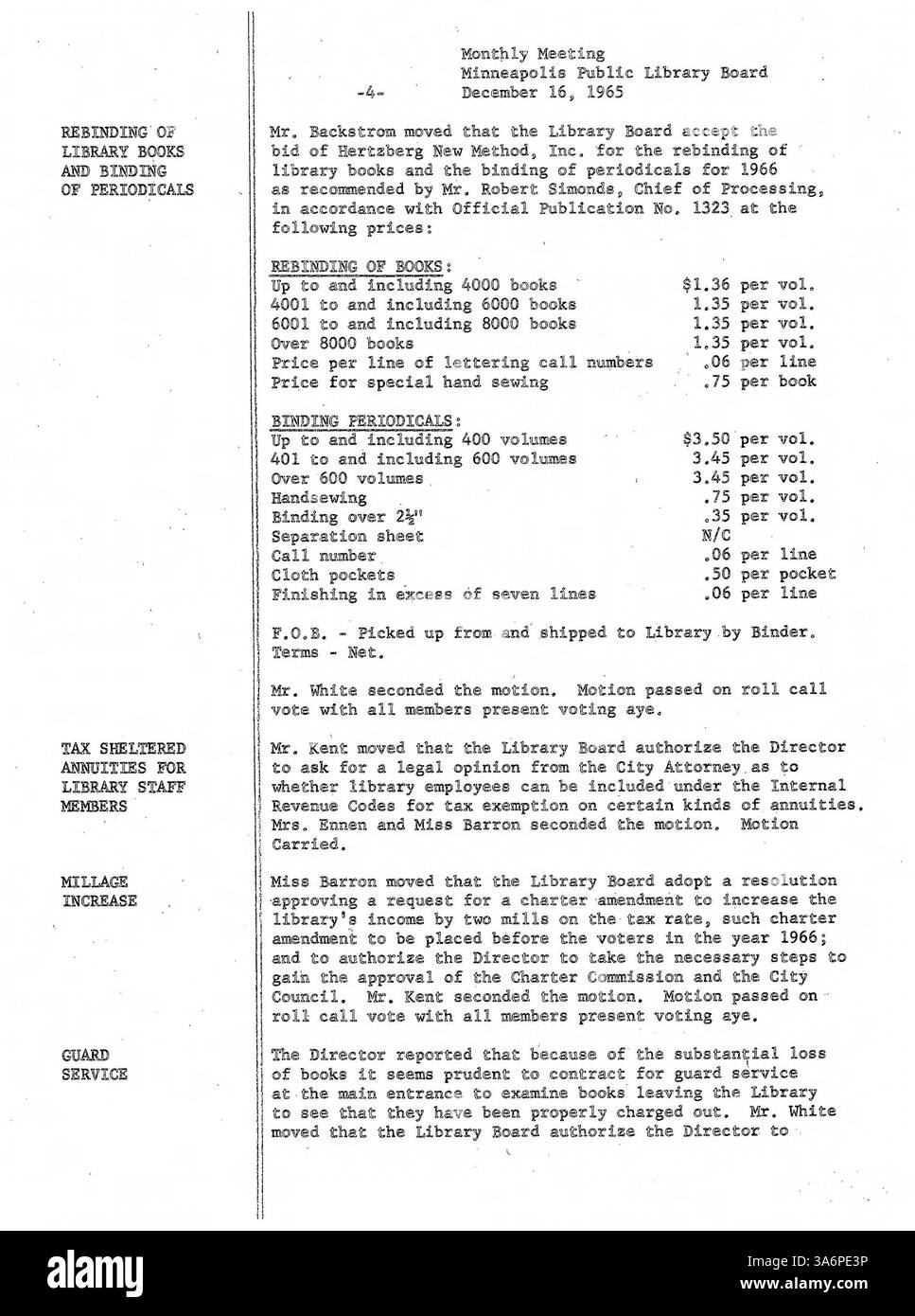 These 1965 minutes document decisions made by the minneapolis pu hi-res ...