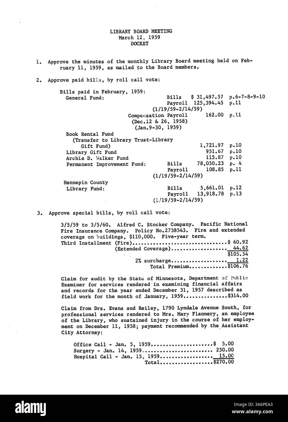 The 1959 meeting minutes of the Minneapolis Public Library Board of ...
