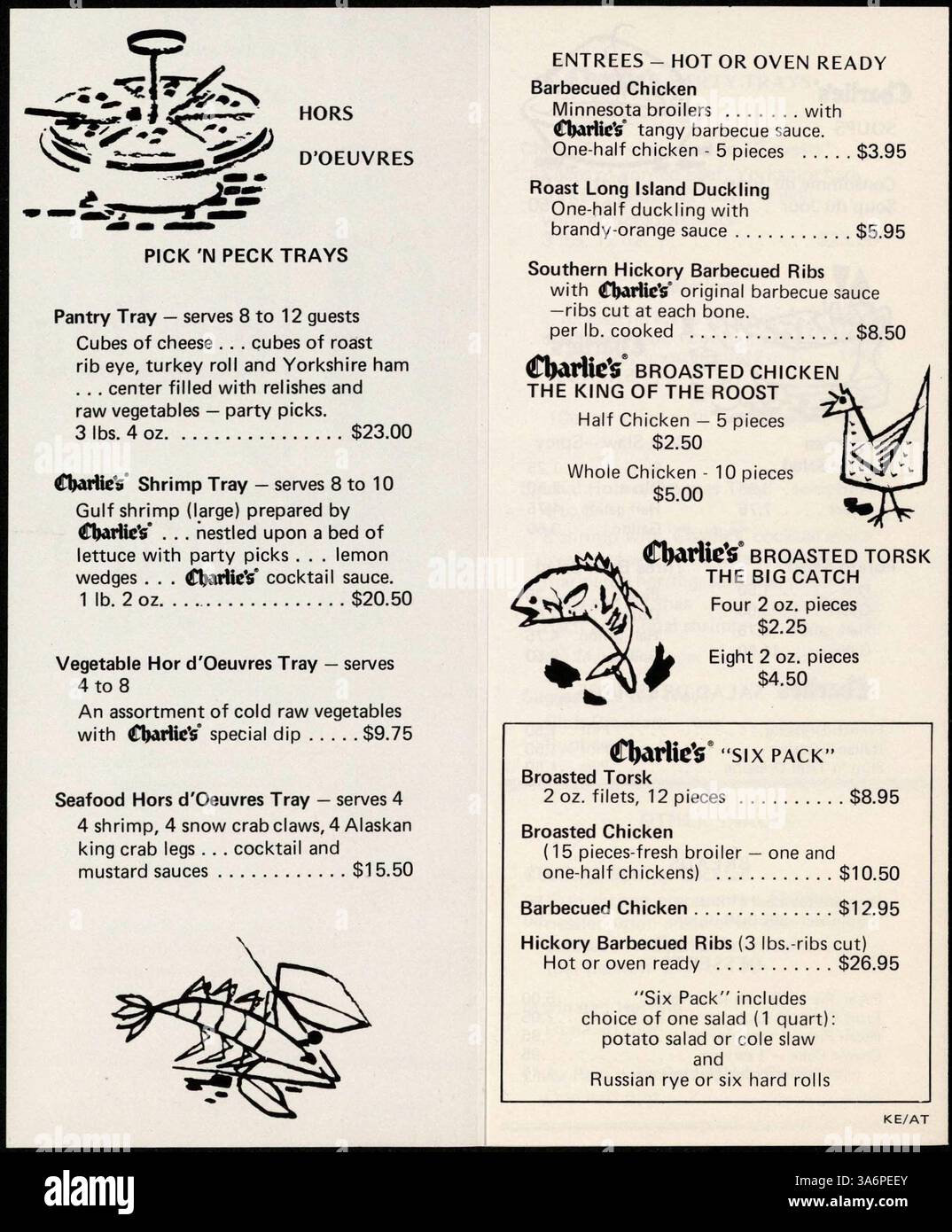 A 1978 tri fold menu from charlies cafe exceptionale in minneap hi-res ...