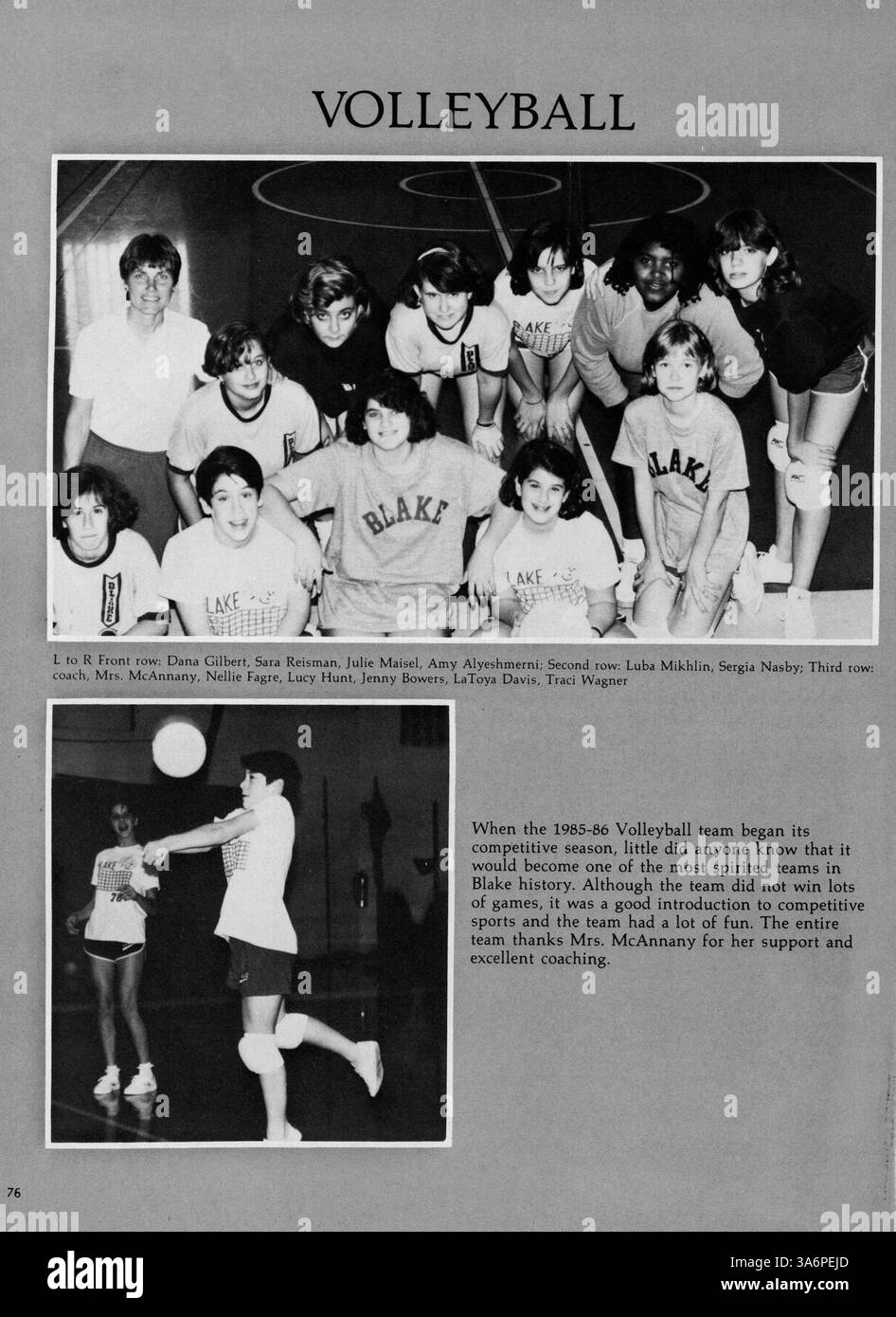 Blake Middle School’s 1986 yearbook showcases the 1985-1986 school year, including photos of ...