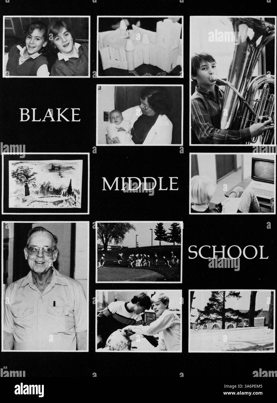The 1986 yearbook from Blake Middle School documents the students ...