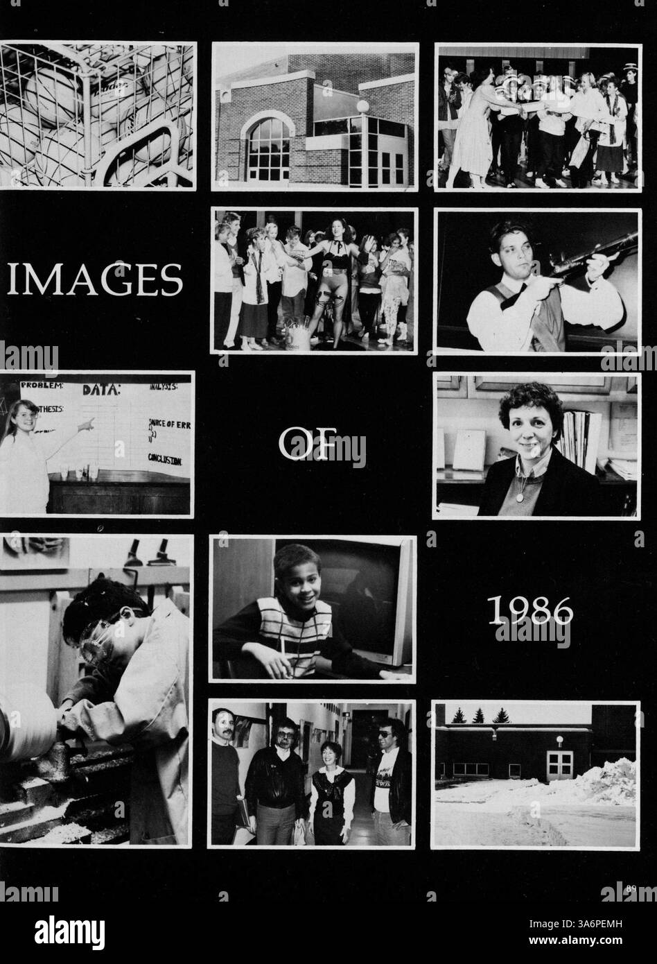 The 1986 blake middle school yearbook features images of students hi ...