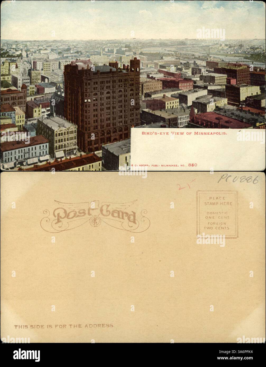 This bird's-eye view of Minneapolis offers a unique aerial perspective ...