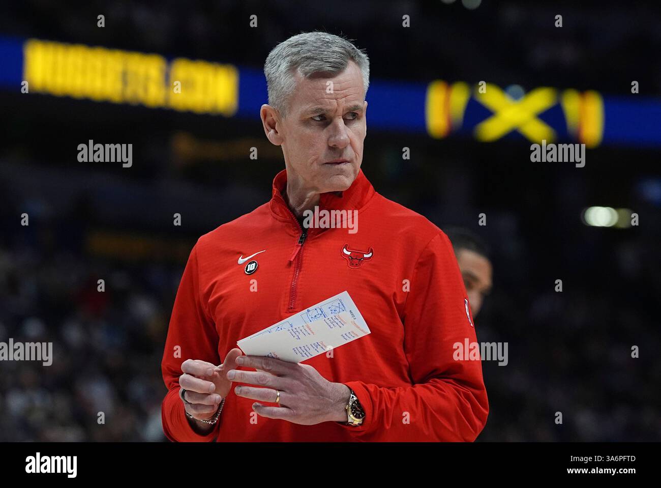 Chicago Bulls head coach Billy Donovan () in the first half of an NBA ...
