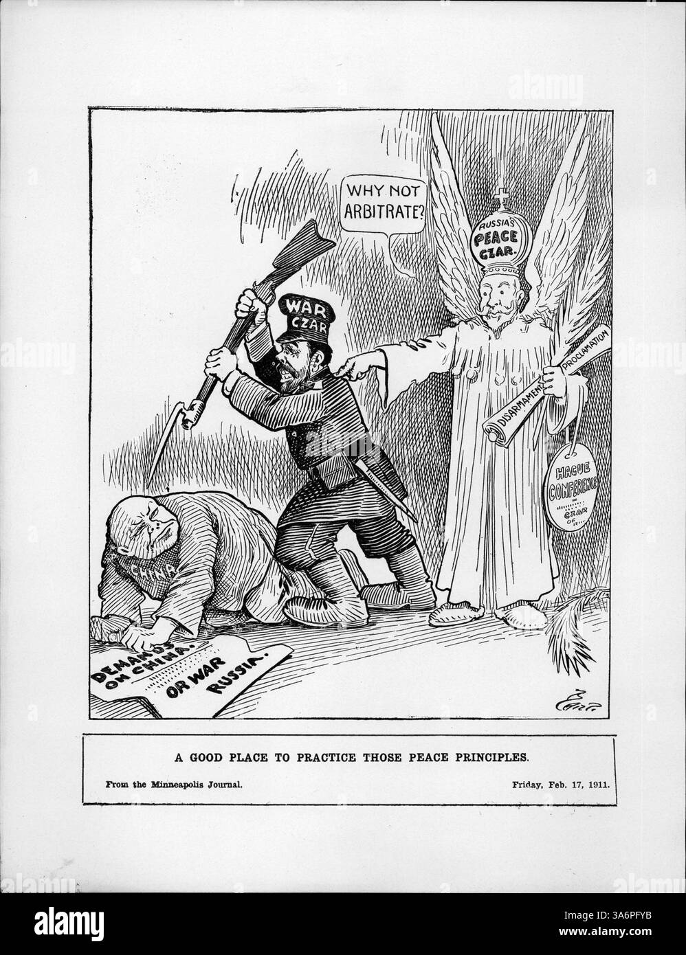 This political cartoon, titled 'A Good Place To Practice Those Peace ...