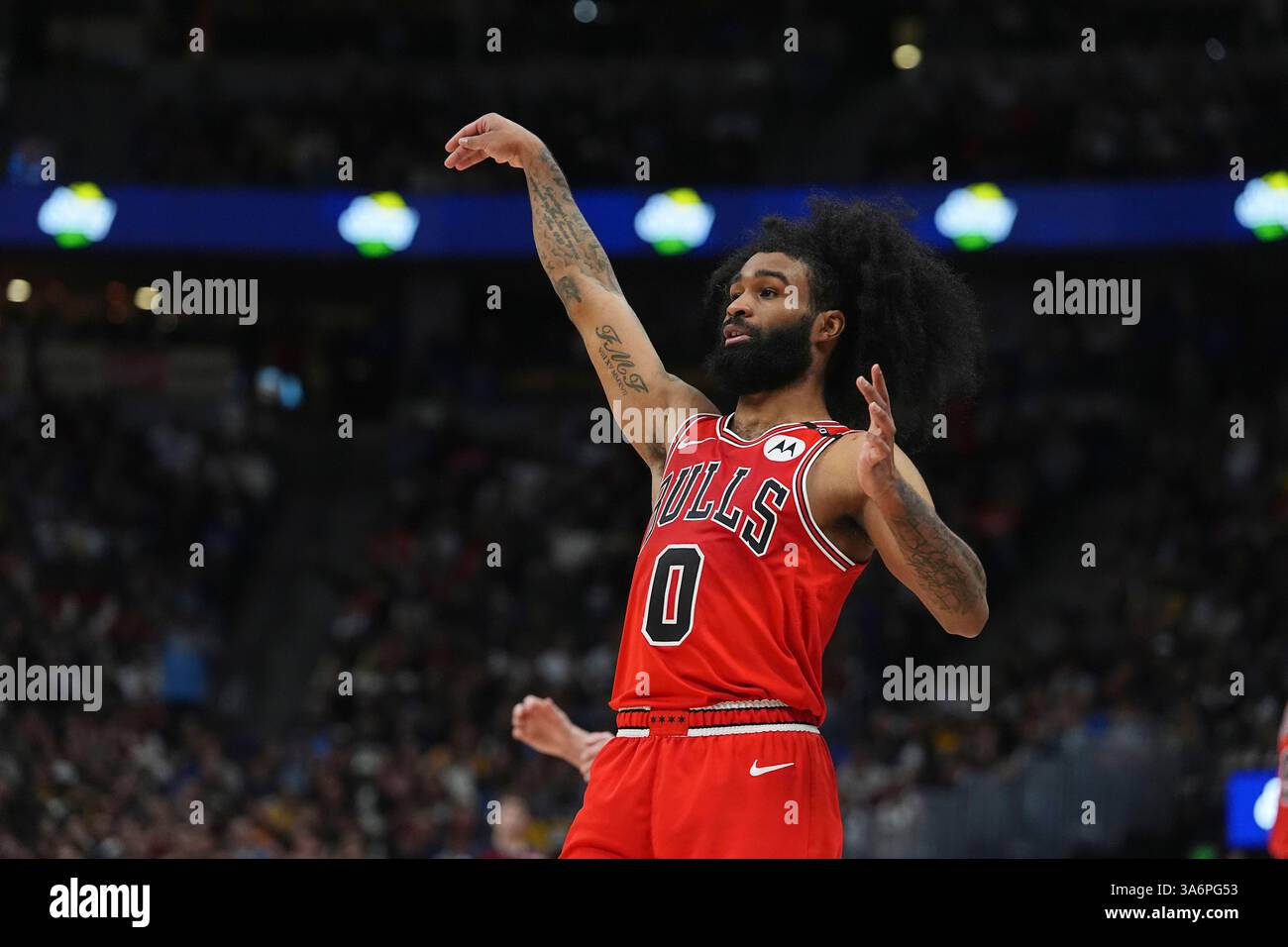 Chicago Bulls guard Coby White (0) in the second half of an NBA ...