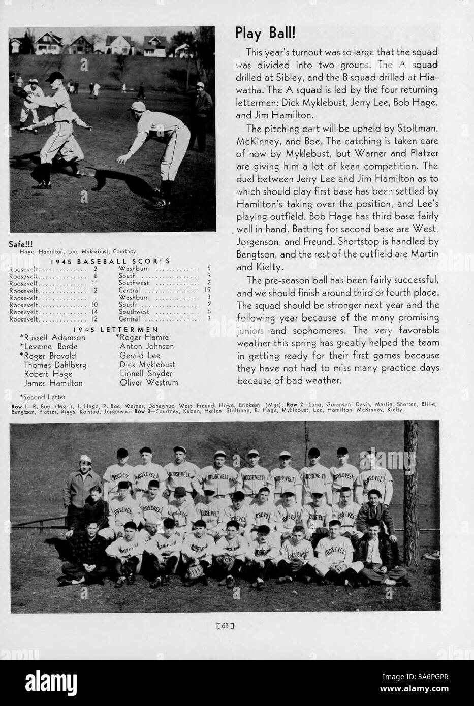 The 1946 Sagamore yearbook from Roosevelt High School captures the ...