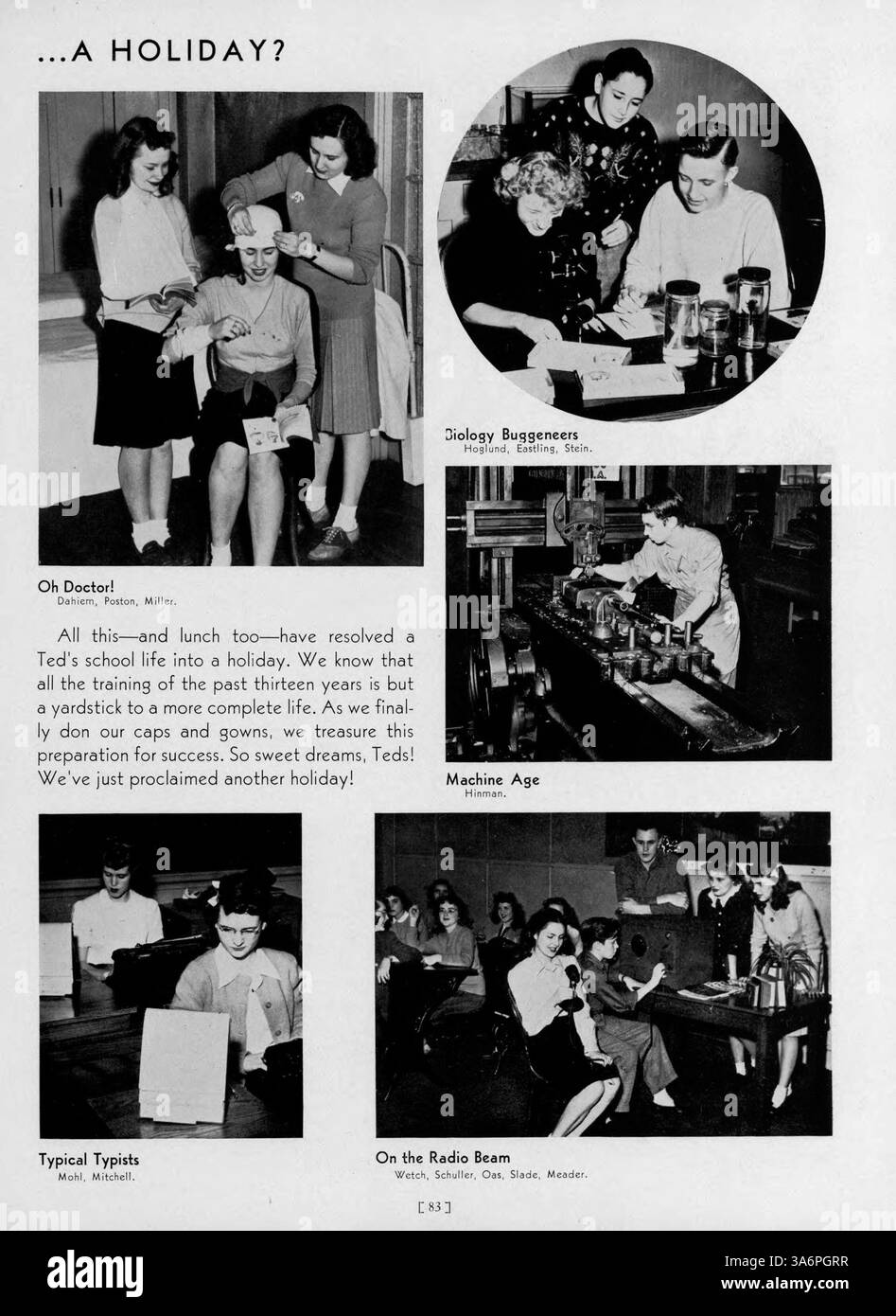 Sagamore 1946 yearbook from roosevelt high school documents sign hi-res stock photography and ...