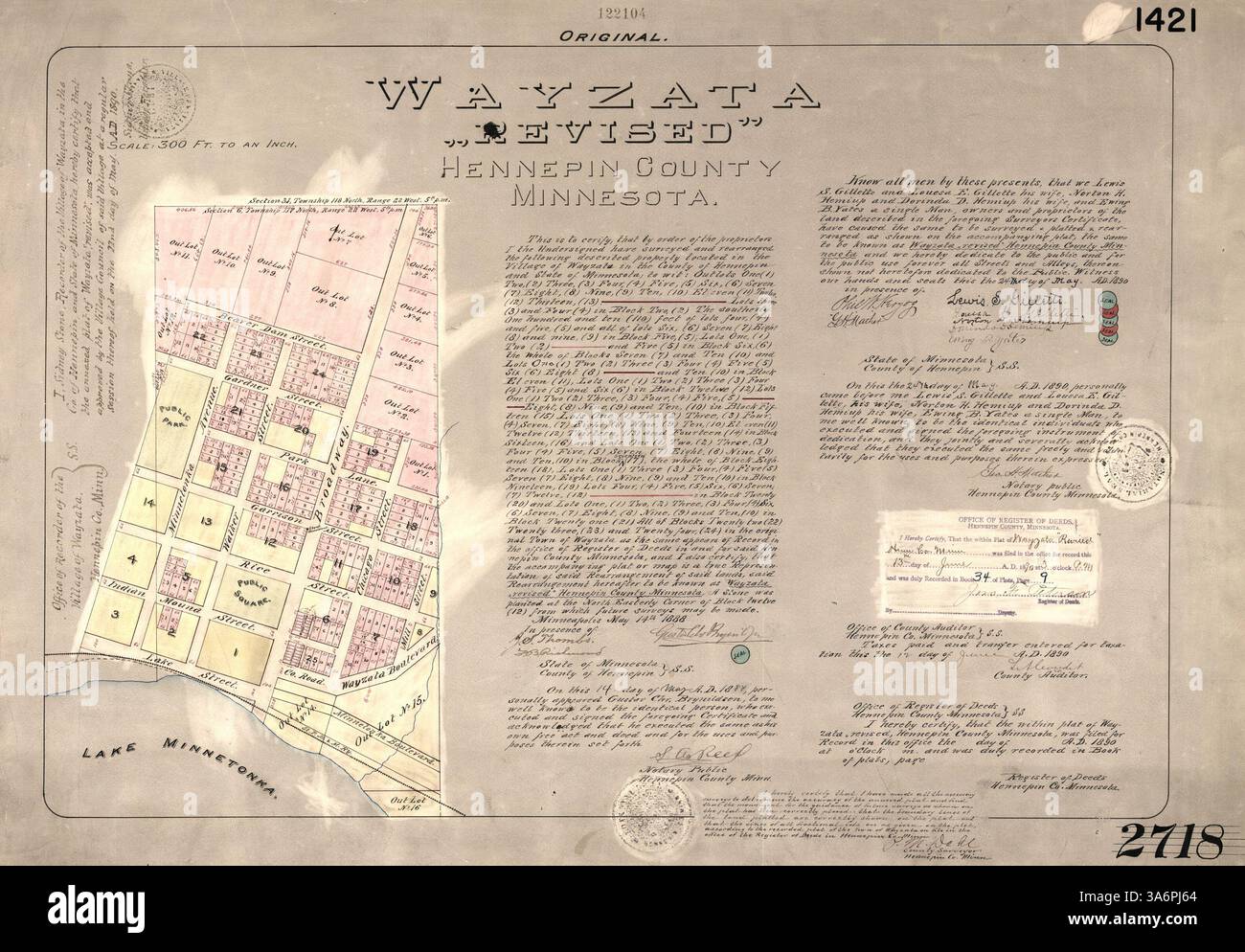 A historical image of Wayzata, Minnesota, illustrating its revised ...