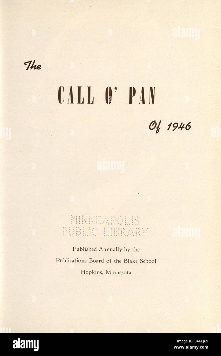 This 1946 Blake Yearbook documents the significant events of the 1945 ...