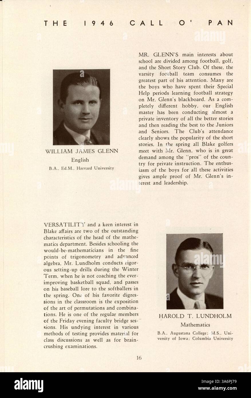 The 1946 Blake Yearbook showcases the students, teachers, school clubs ...