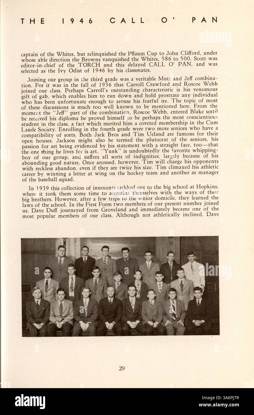 The 1946 Blake Yearbook documents the students, faculty, athletics, and clubs from the 1945-1946 ...