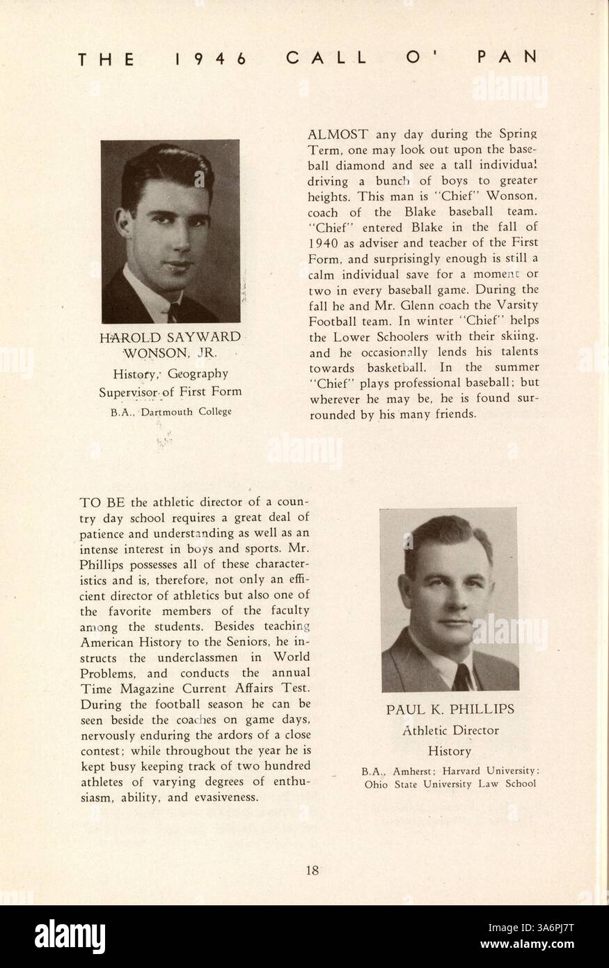 This 1946 edition of the Blake Yearbook covers the key moments and activities from the 1945-1946 ...