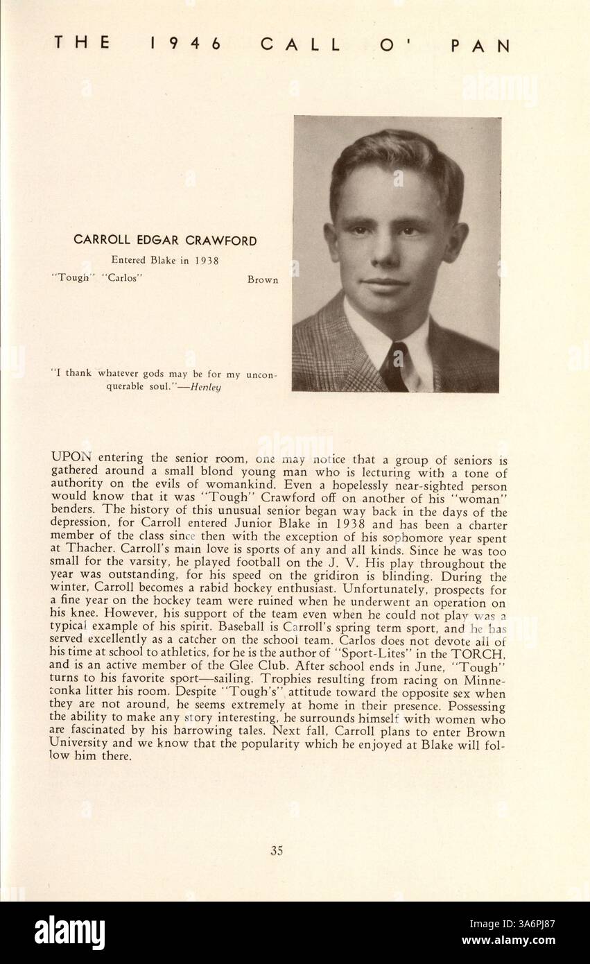 The 1946 Blake Yearbook provides a record of student and faculty life ...
