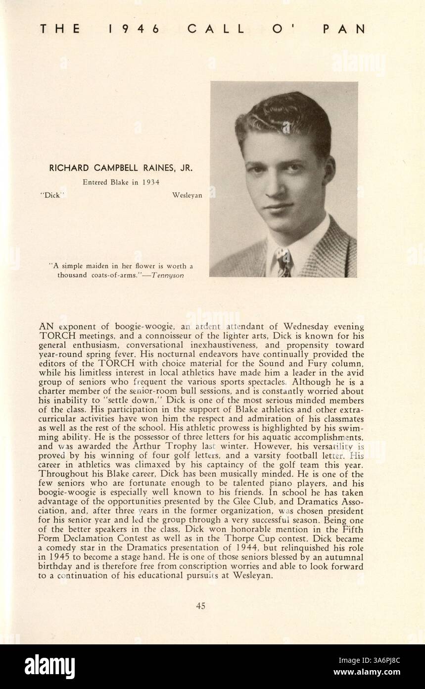 The 1946 blake yearbook records the student and teacher particip hi-res ...