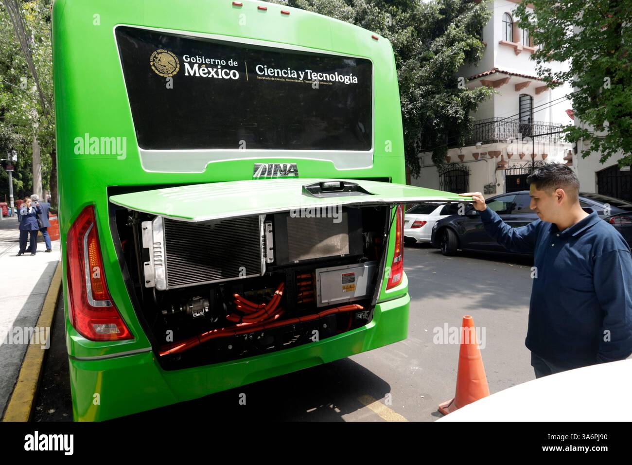 Mexico City, Mexico. 25th Mar, 2025. Detail of the electric motor of a ...